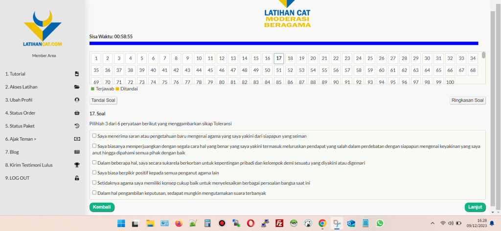 Latihan CAT Moderasi Beragama - LatihanCAT.Com